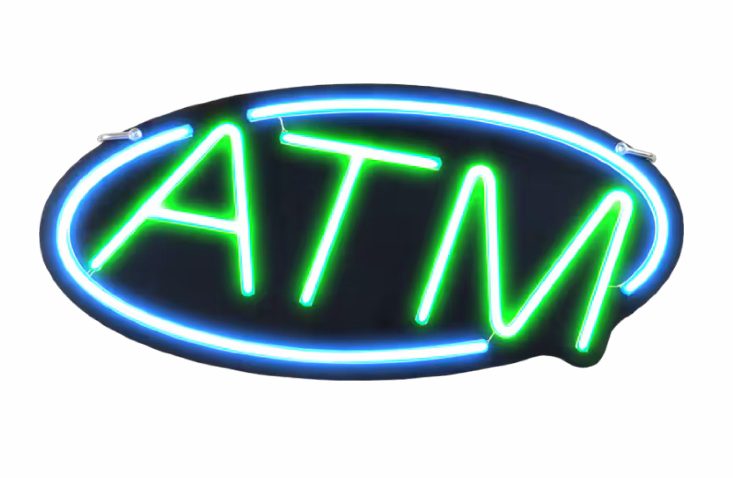 18" x 9" Green and Blue Neon LED ATM Sign – ATM-Universal Processors